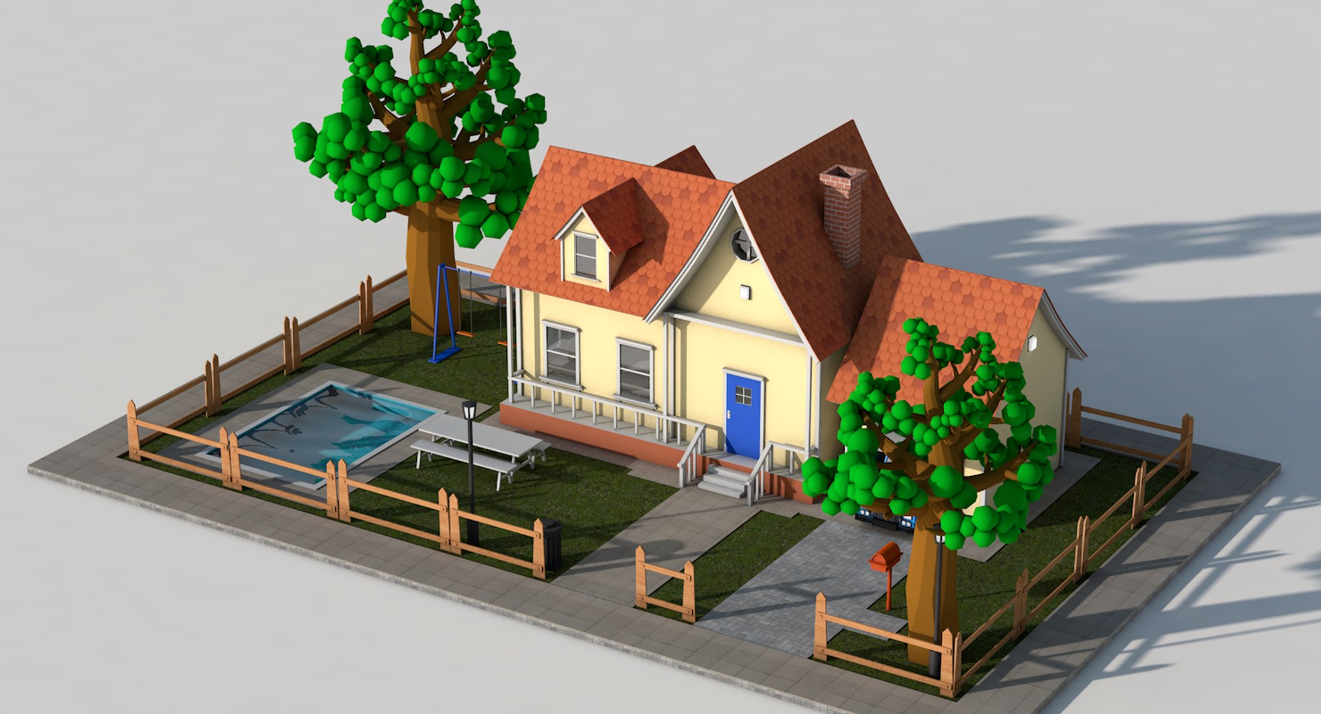 3D Model Cartoon House - TurboSquid 1431907
