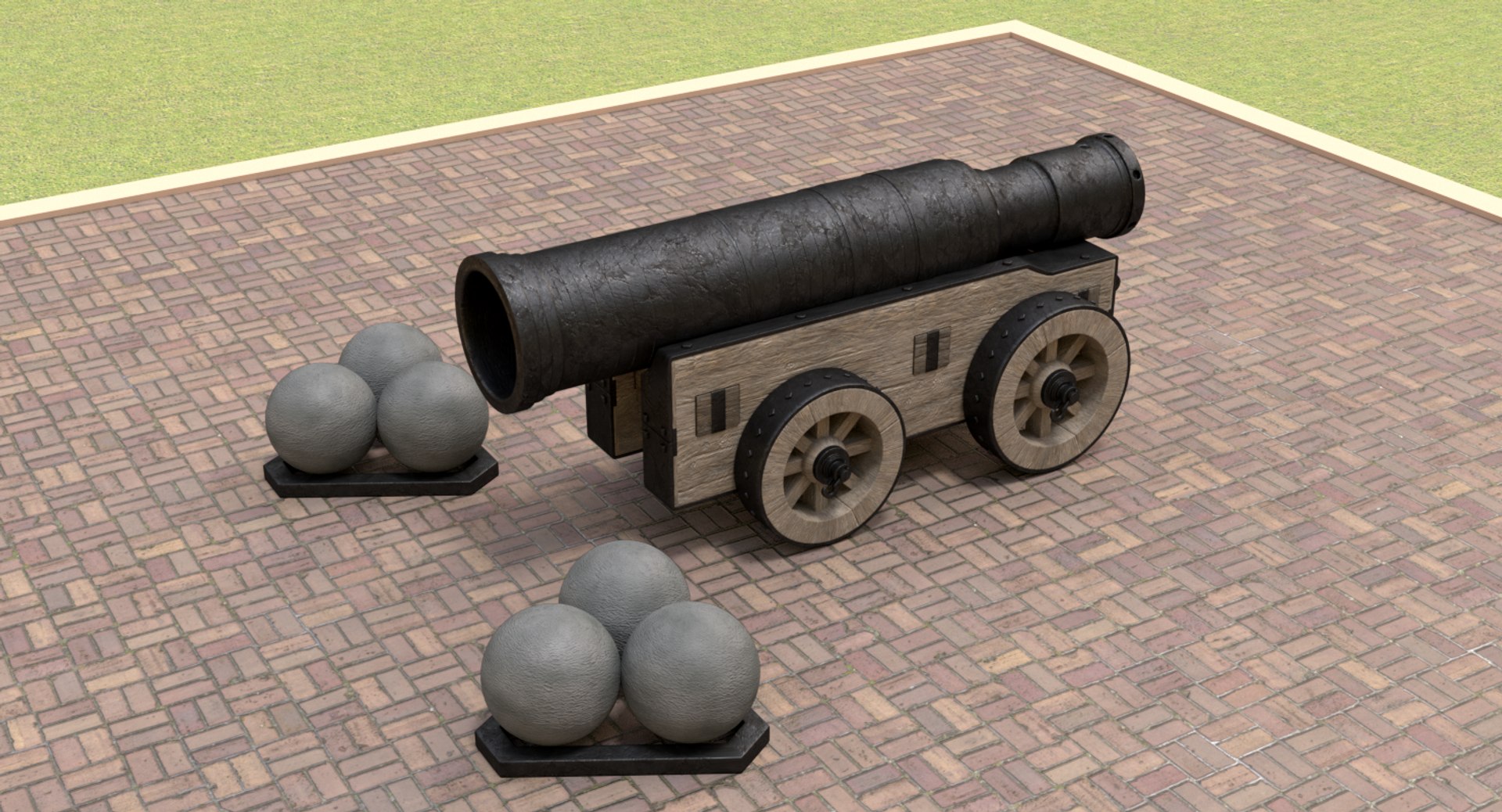 3D model mons meg artillery cannons - TurboSquid 1190356
