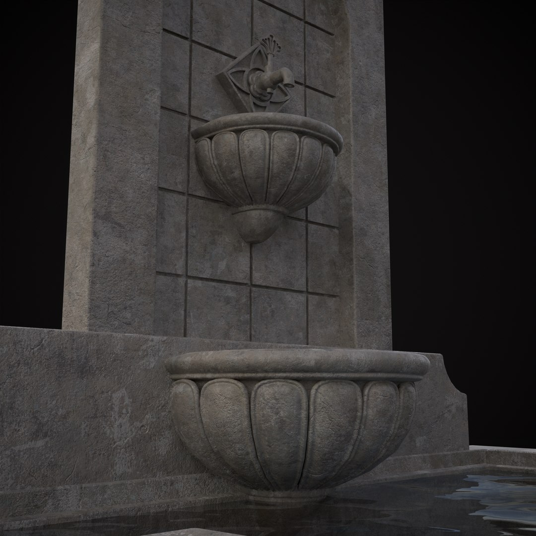 Multi Level Wall Fountain 3D Model - TurboSquid 2052841