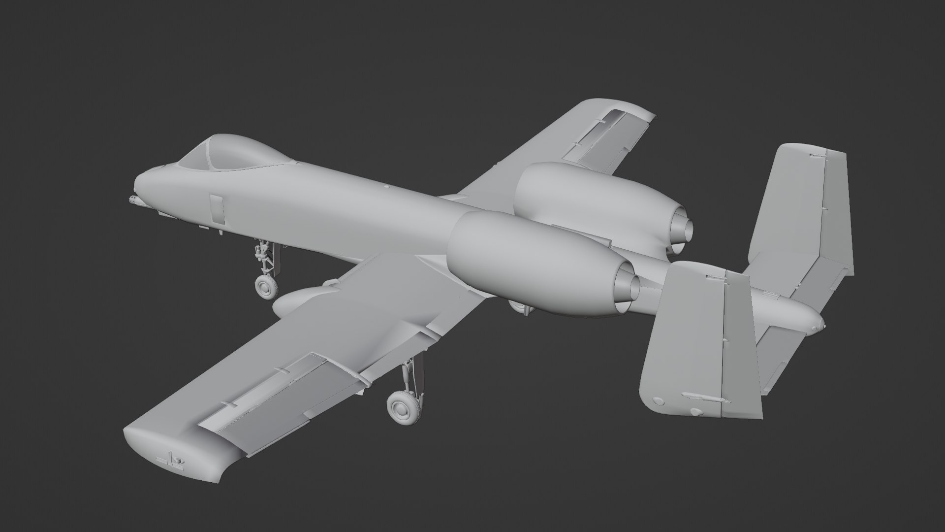 3D A-10 Fighter Airplane High-poly model model - TurboSquid 2120642