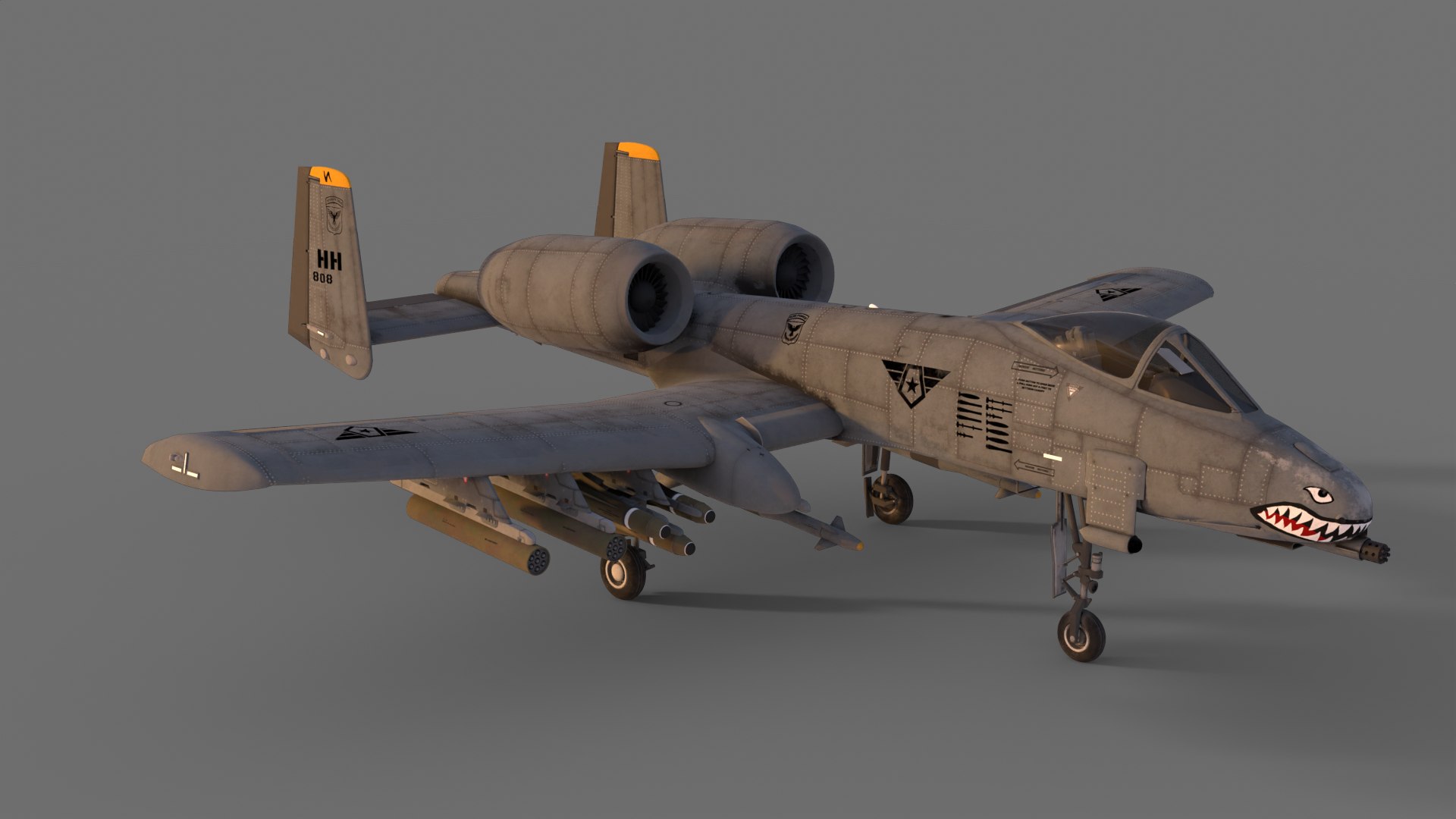 3D A-10 Fighter Airplane High-poly model model - TurboSquid 2120642