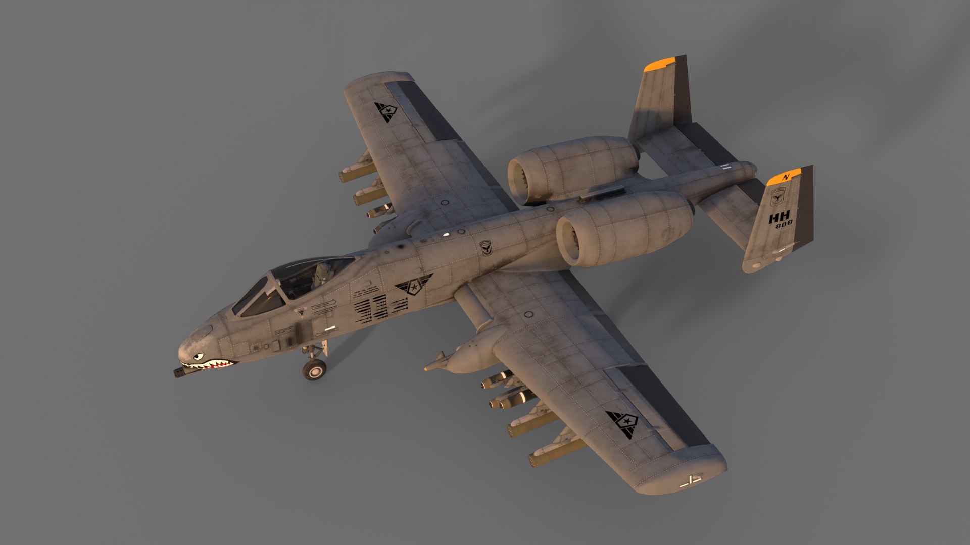 3D A-10 Fighter Airplane High-poly model model - TurboSquid 2120642