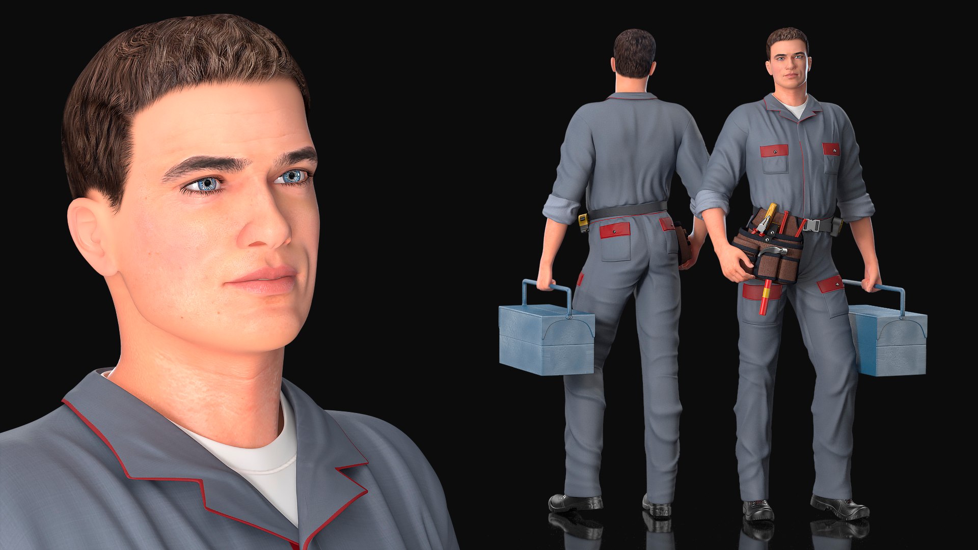 Locksmith standing pose 3D model - TurboSquid 1606363