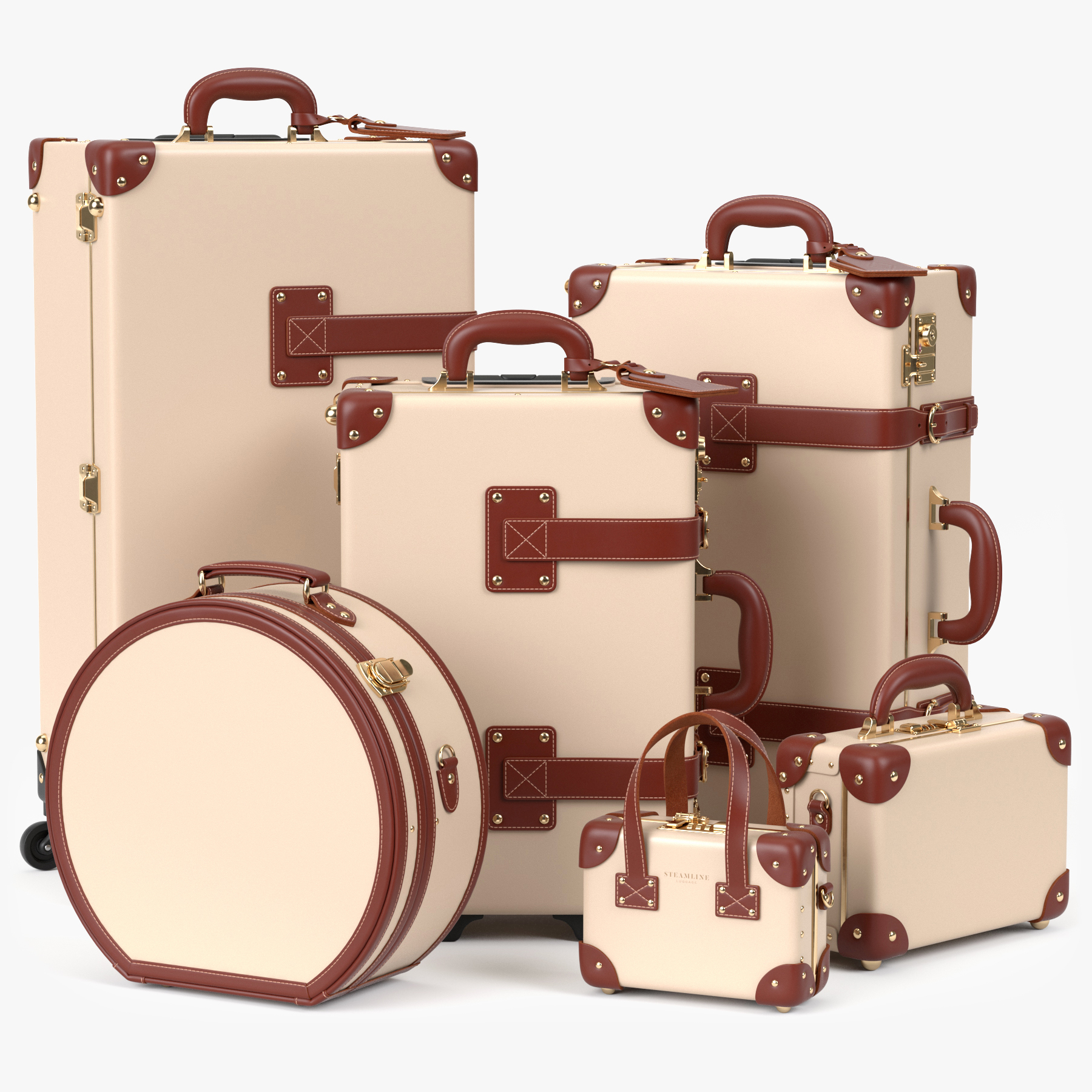 3D Steamline Luggage Set - TurboSquid 1813896