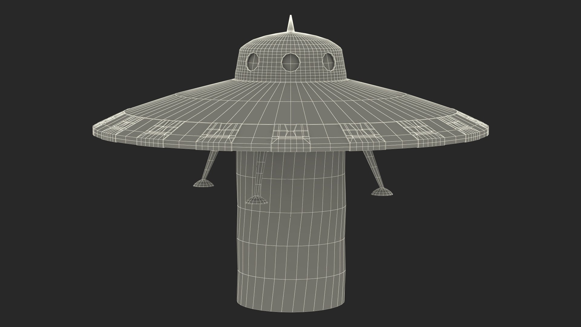 UFO Retro Ship Kidnaps 3D Model - TurboSquid 2086663