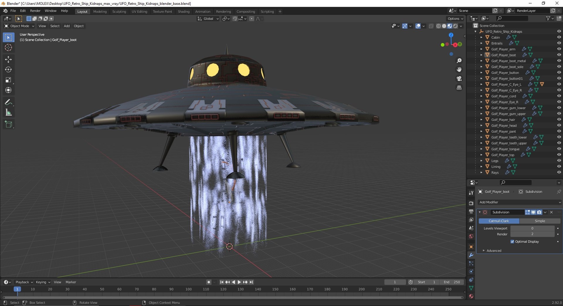 UFO Retro Ship Kidnaps 3D Model - TurboSquid 2086663