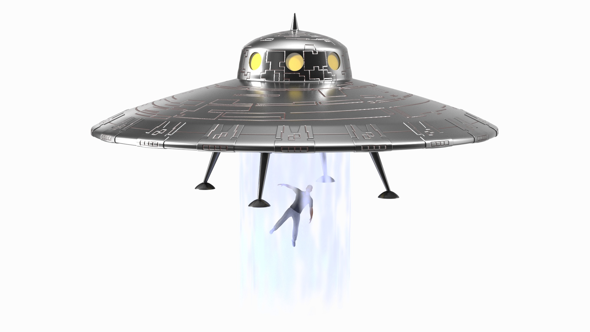 UFO Retro Ship Kidnaps 3D Model - TurboSquid 2086663