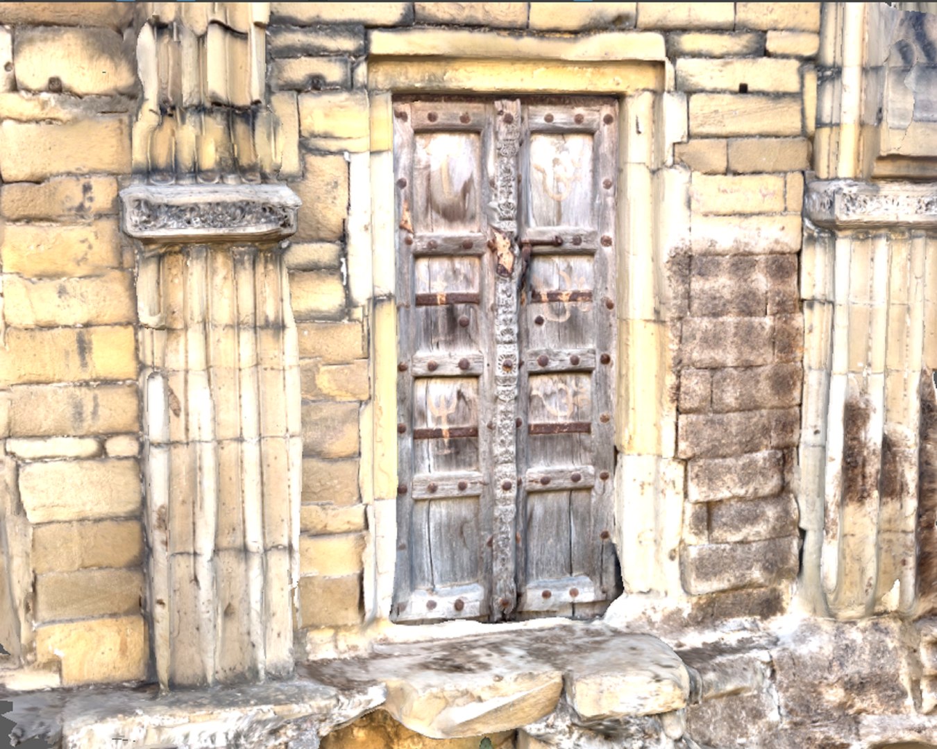 The Structure Of Wooden Door Of The Old Fort 3D Model - TurboSquid 1886482