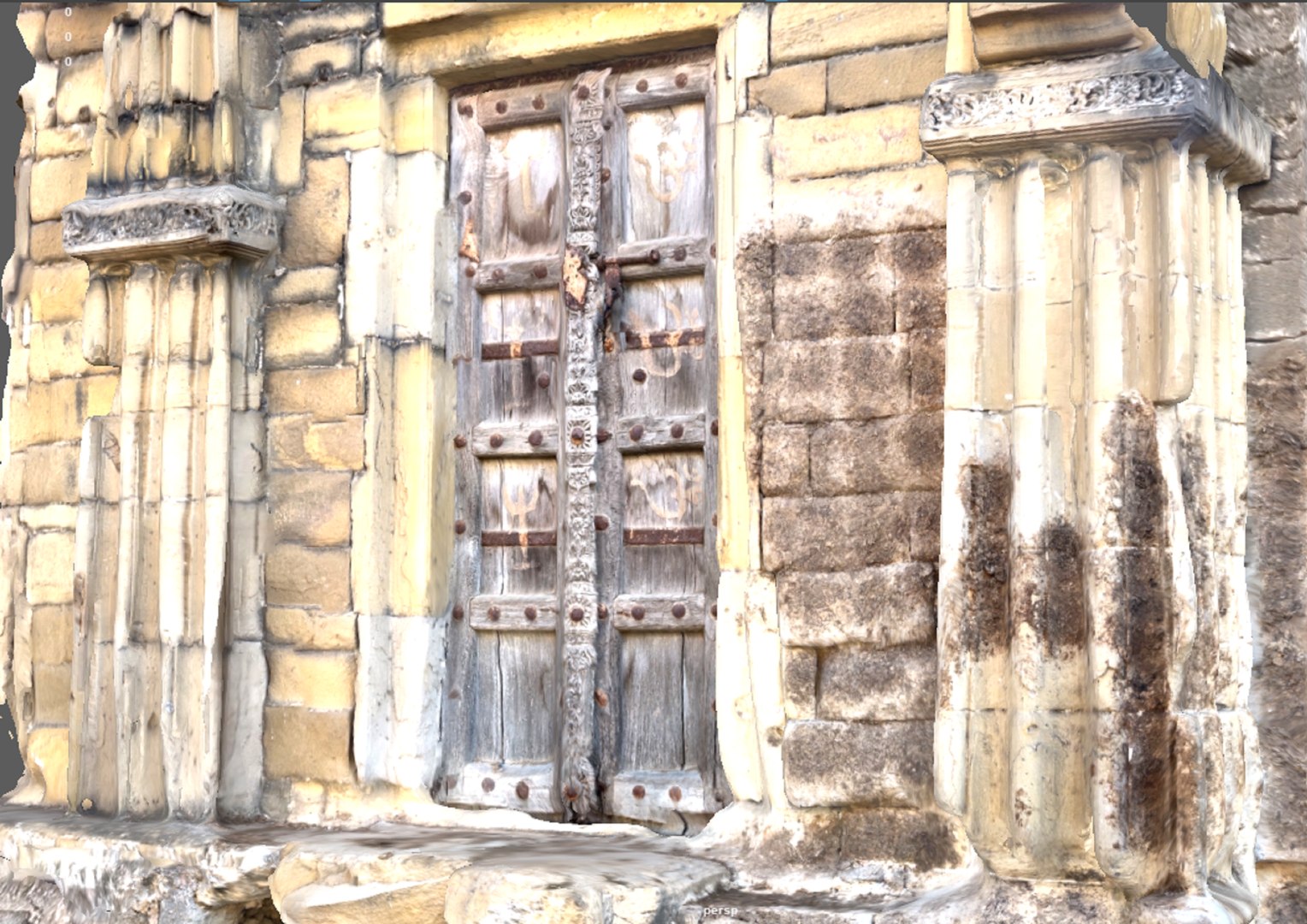 The Structure Of Wooden Door Of The Old Fort 3D Model - TurboSquid 1886482