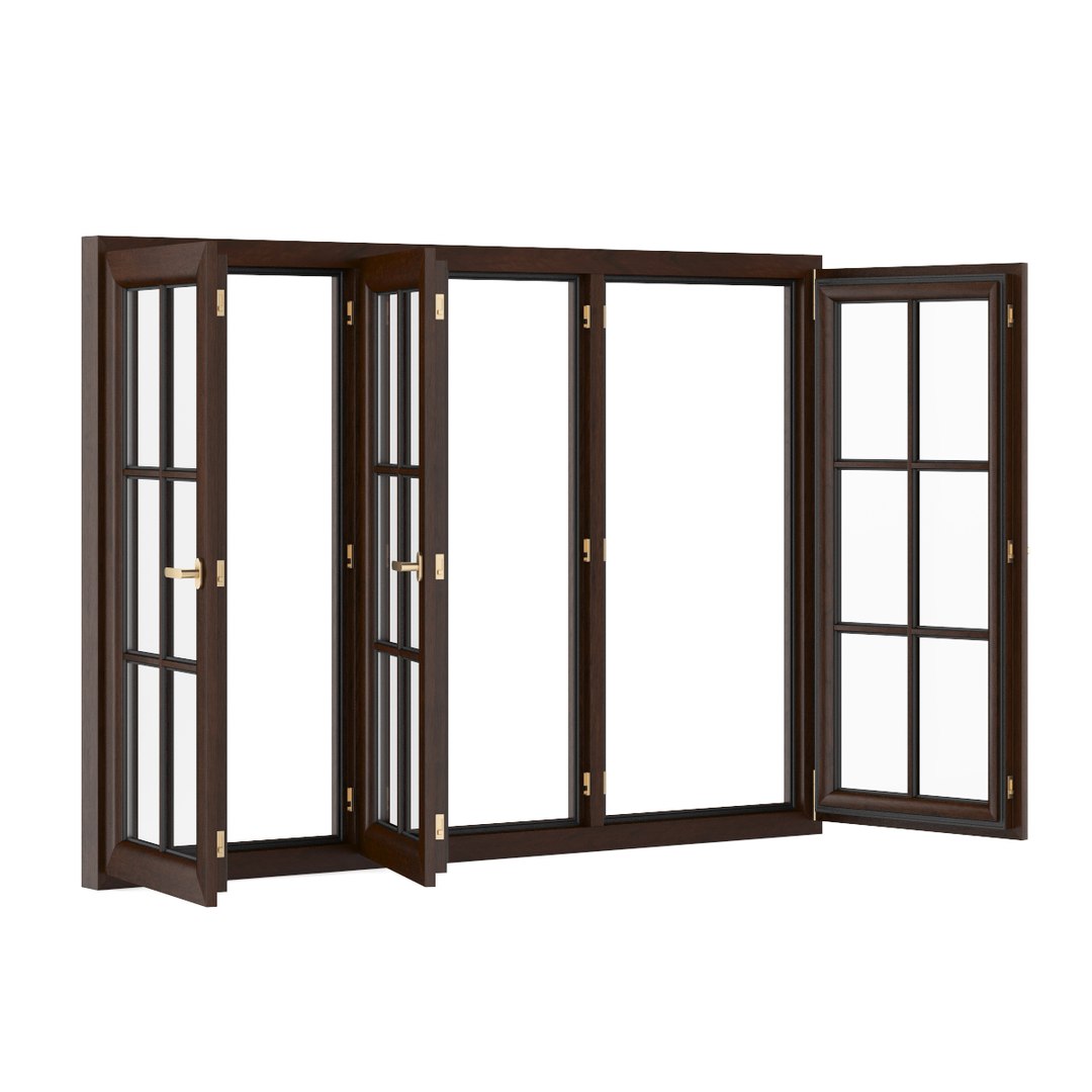 3d model openable wooden window 2270mm