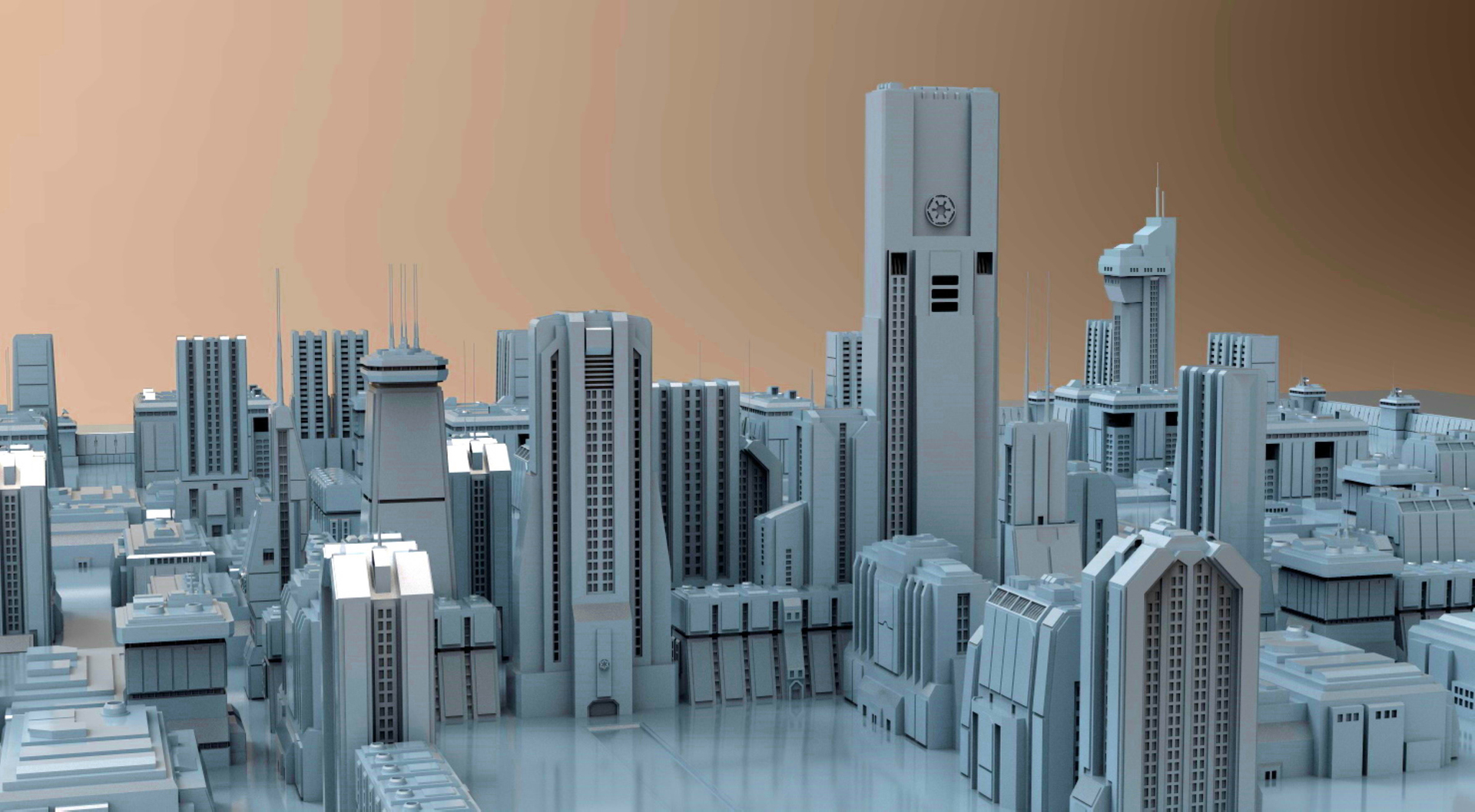 14 sci-fi buildings imperial 3D - TurboSquid 1663323