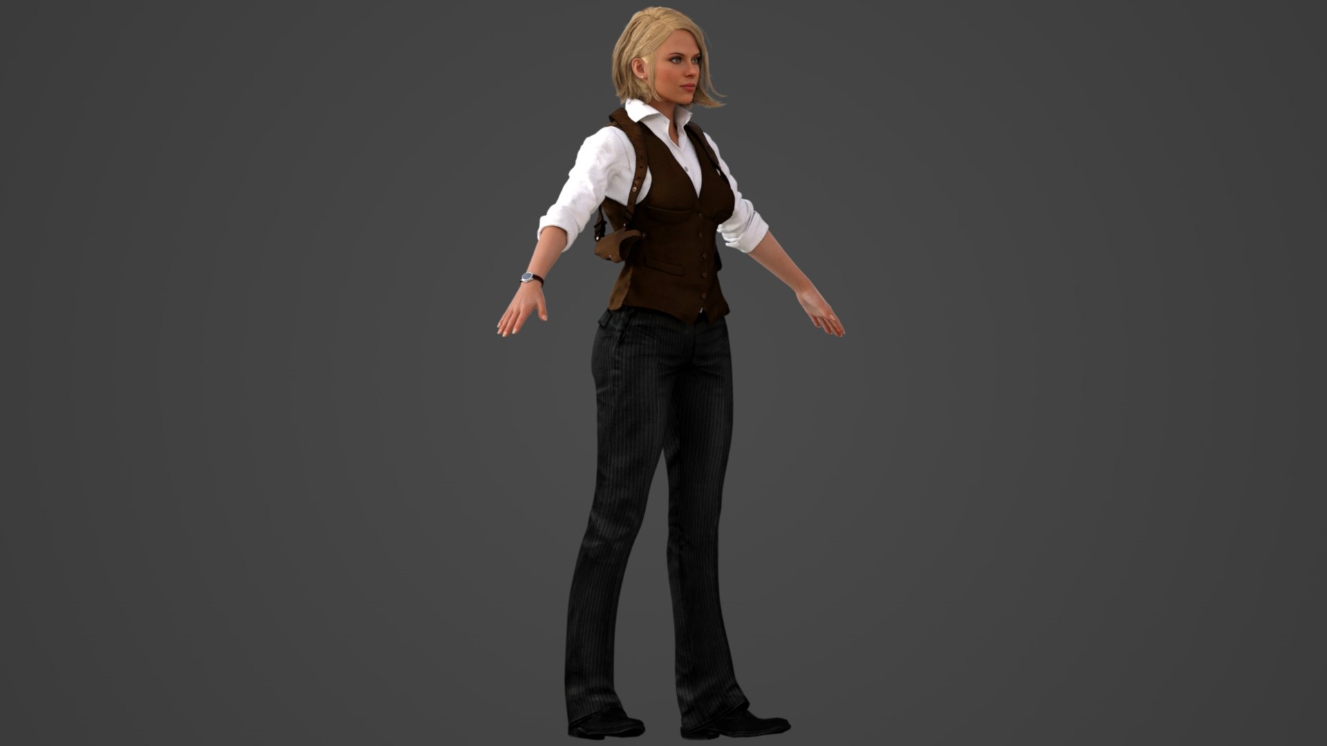 3D Female Detective Girl - TurboSquid 2184497