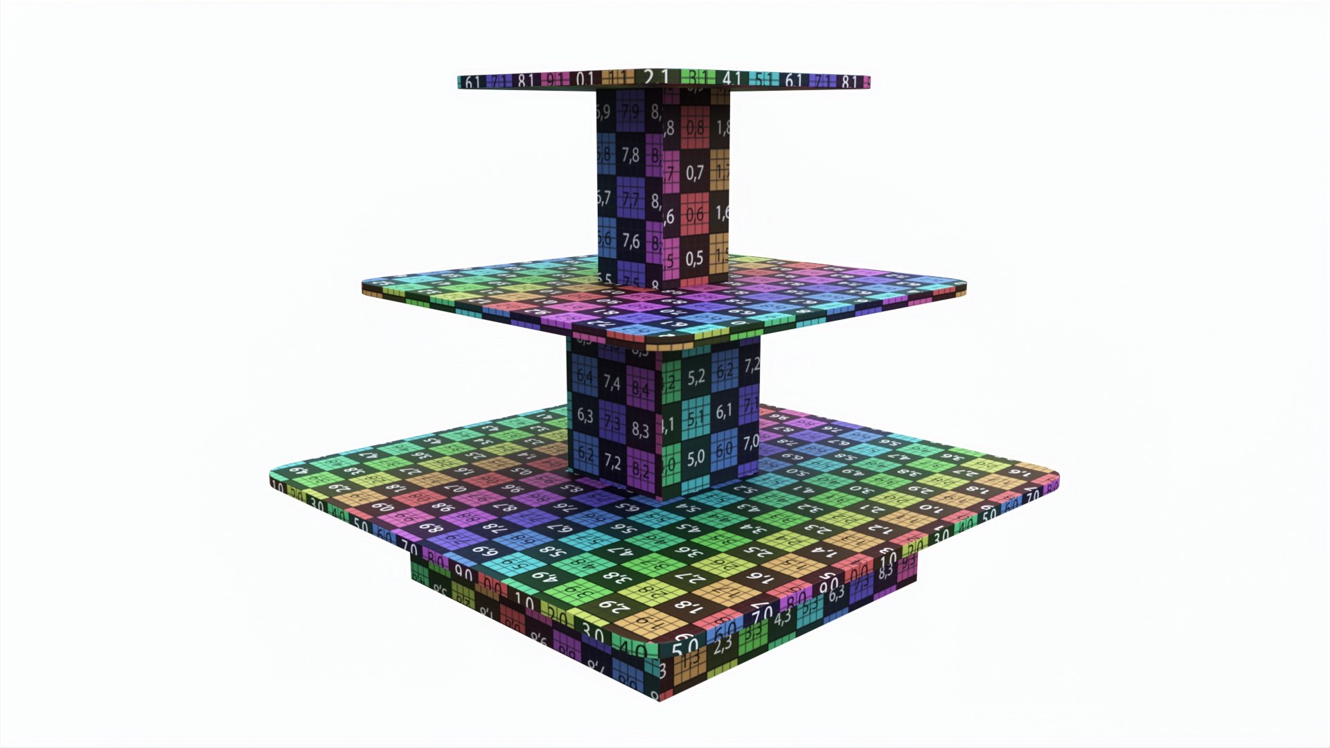 Free Square Table Three Tier 3D Model - TurboSquid 2224791