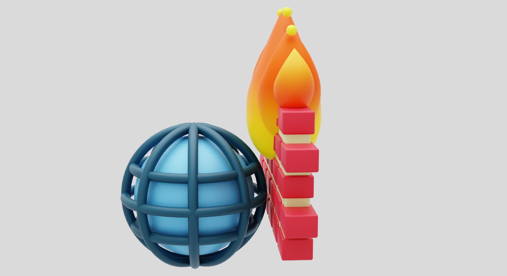 Network Fire Wall 3d Icon Represented With Fire Burning Wall And Globe ...