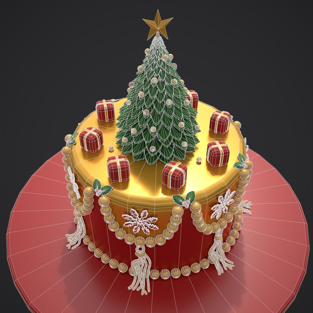 3D Christmas Tree Cake model - TurboSquid 1870240