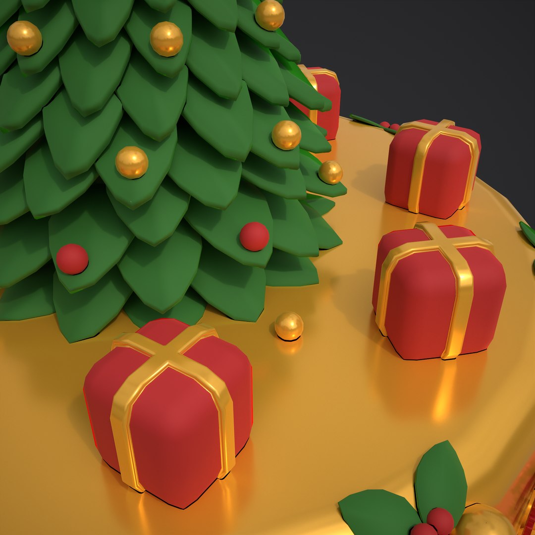 3D Christmas Tree Cake Model - TurboSquid 1870240