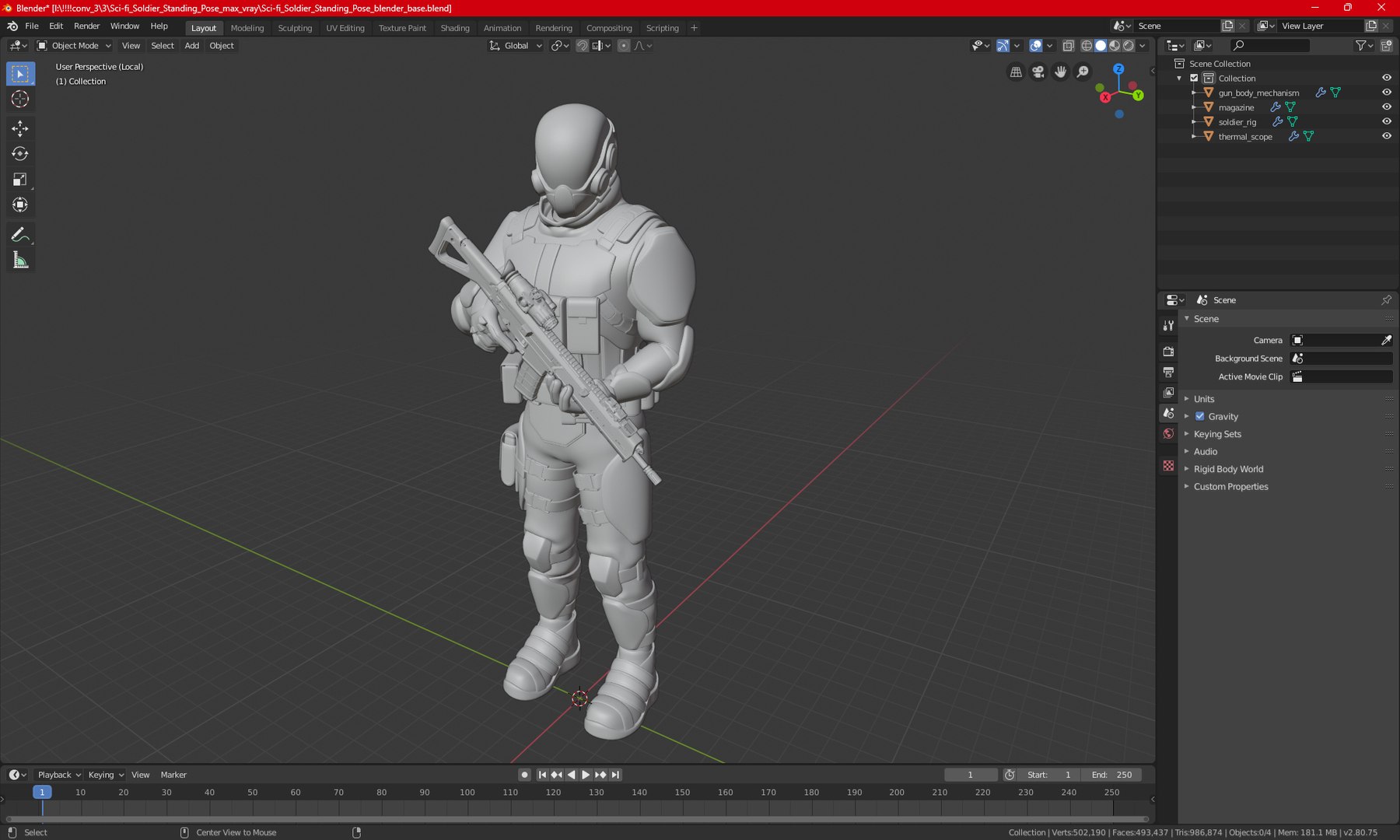 3D Sci-fi Soldier Standing Pose - TurboSquid 2131022