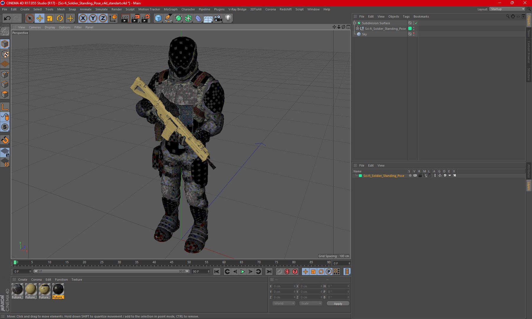 3D Sci-fi Soldier Standing Pose - TurboSquid 2131022