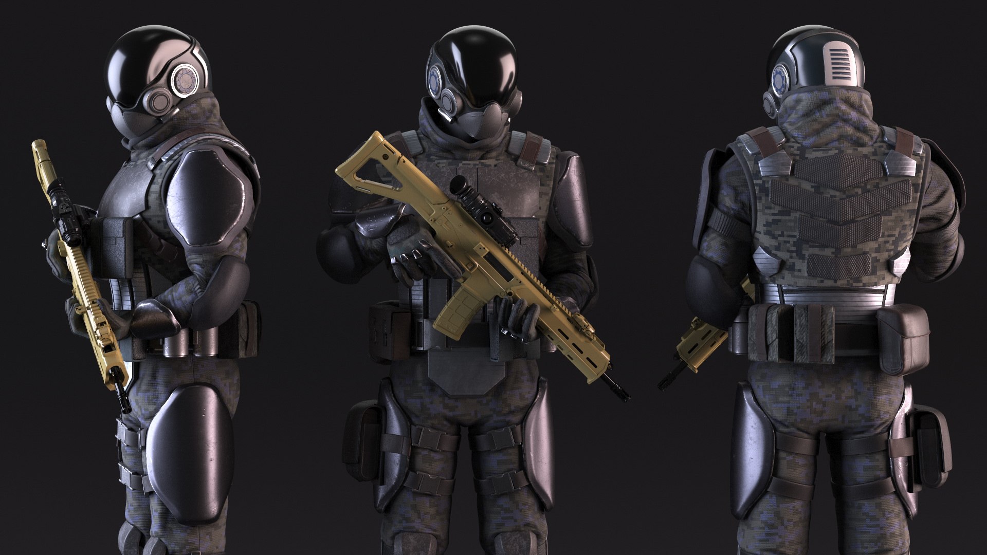 3D Sci-fi Soldier Standing Pose - TurboSquid 2131022