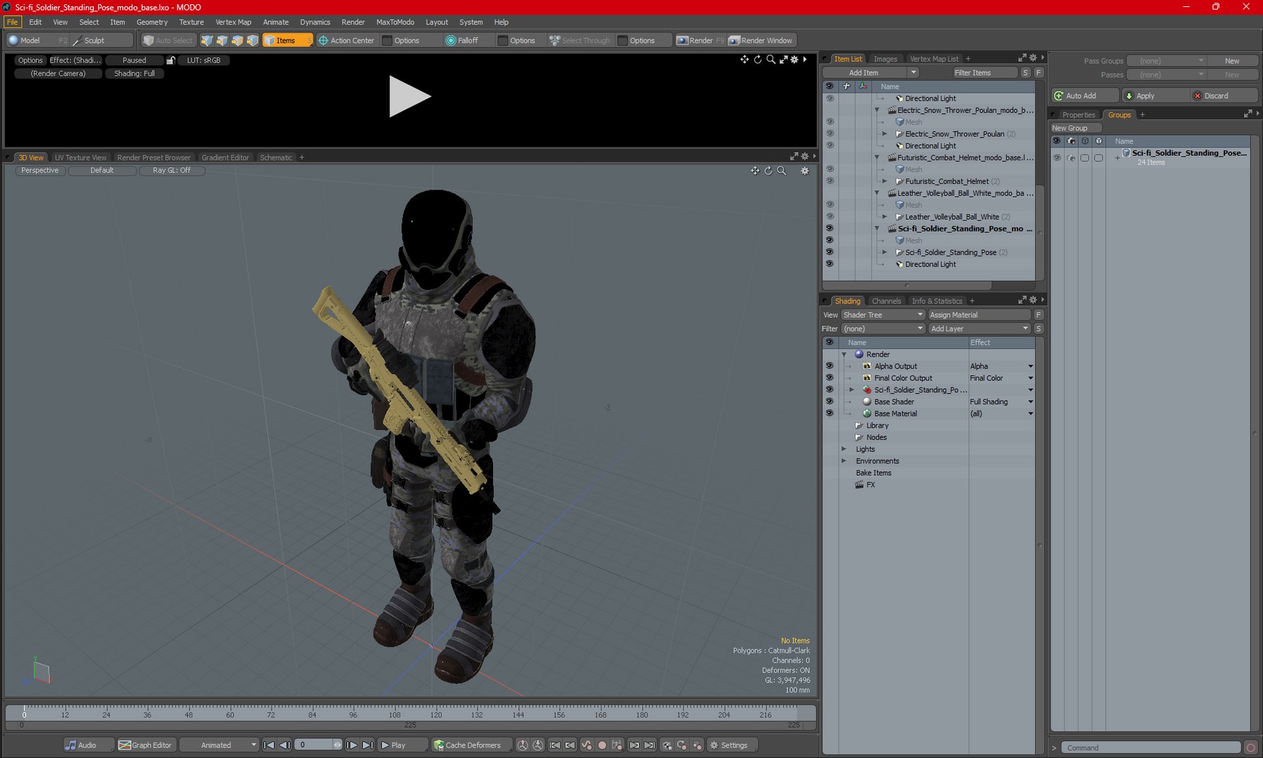 3D Sci-fi Soldier Standing Pose - TurboSquid 2131022