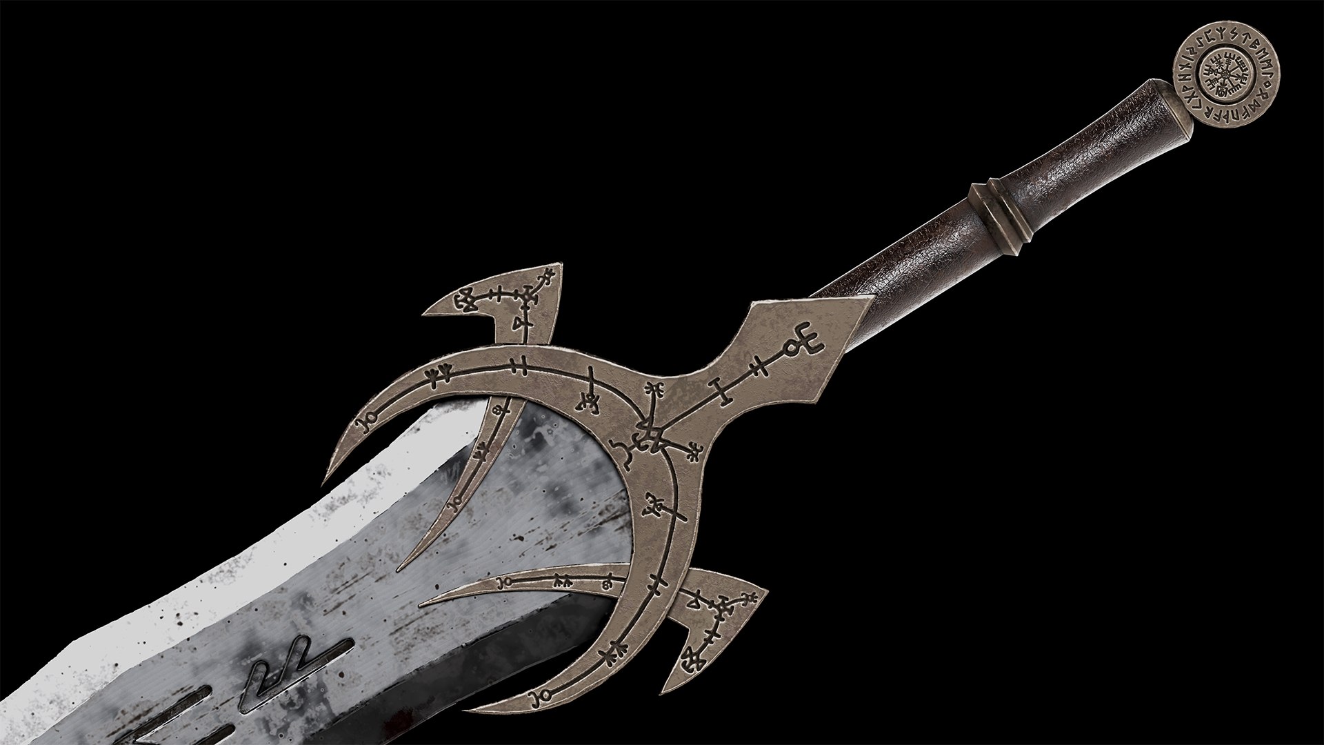 Runic Sword Game Ready 3D Model - TurboSquid 2232525