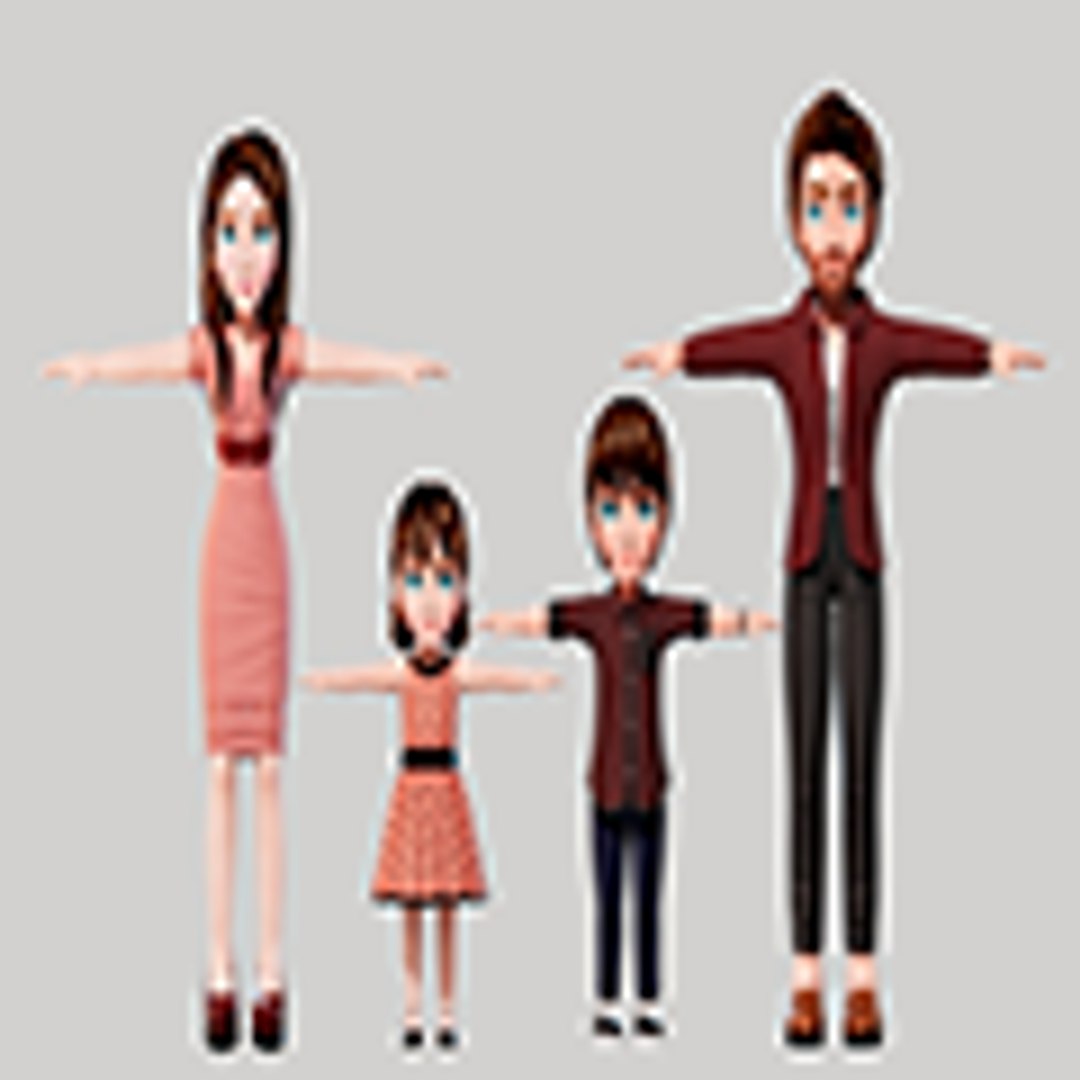 3D Cartoon Family - TurboSquid 1977004