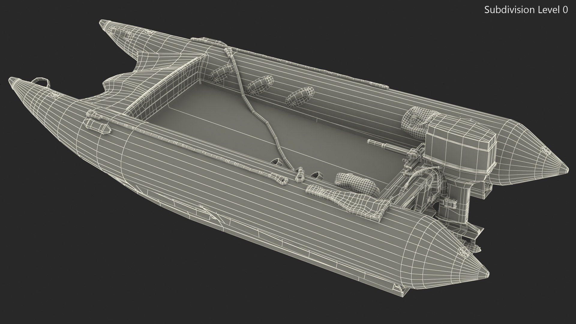 Racing Boat Gemini Zapcat F1 with Engine Grey Rigged 3D model ...