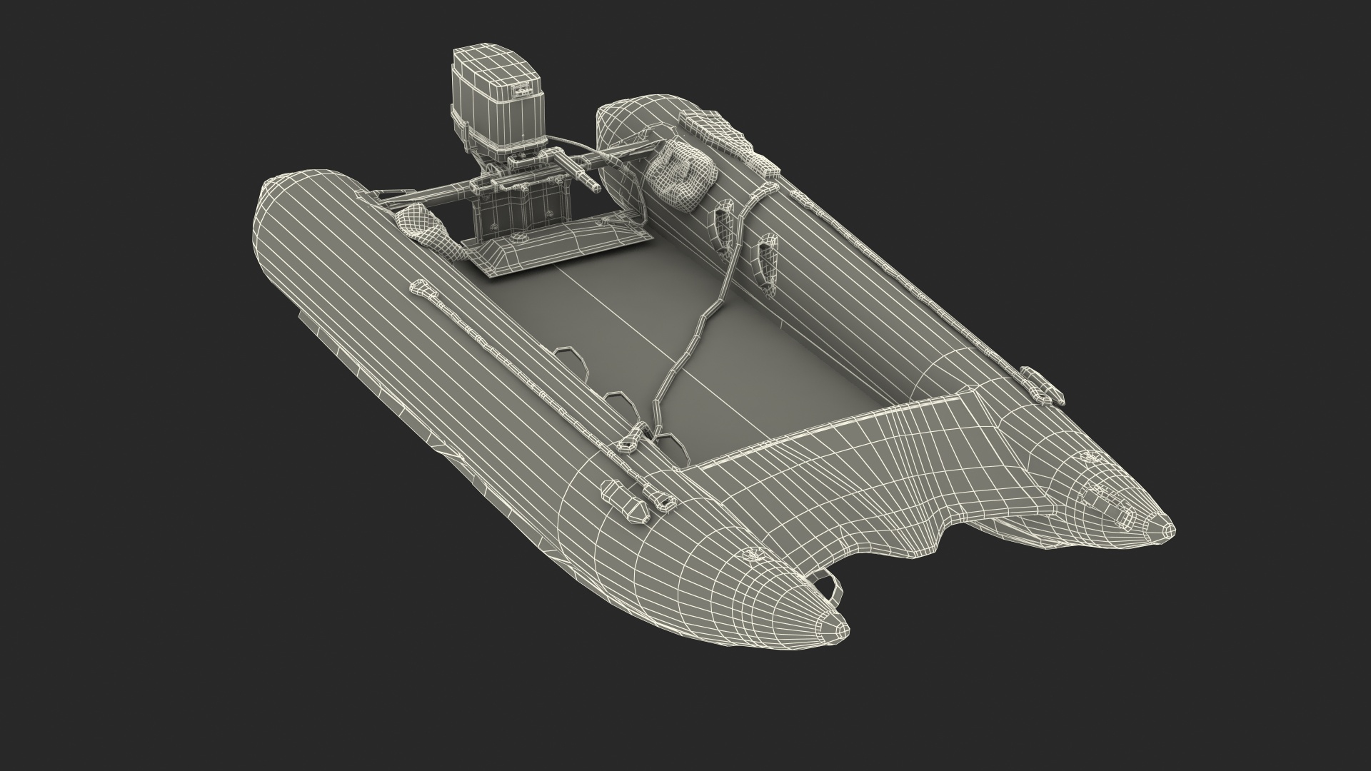 Racing Boat Gemini Zapcat F1 With Engine Grey Rigged 3D Model ...