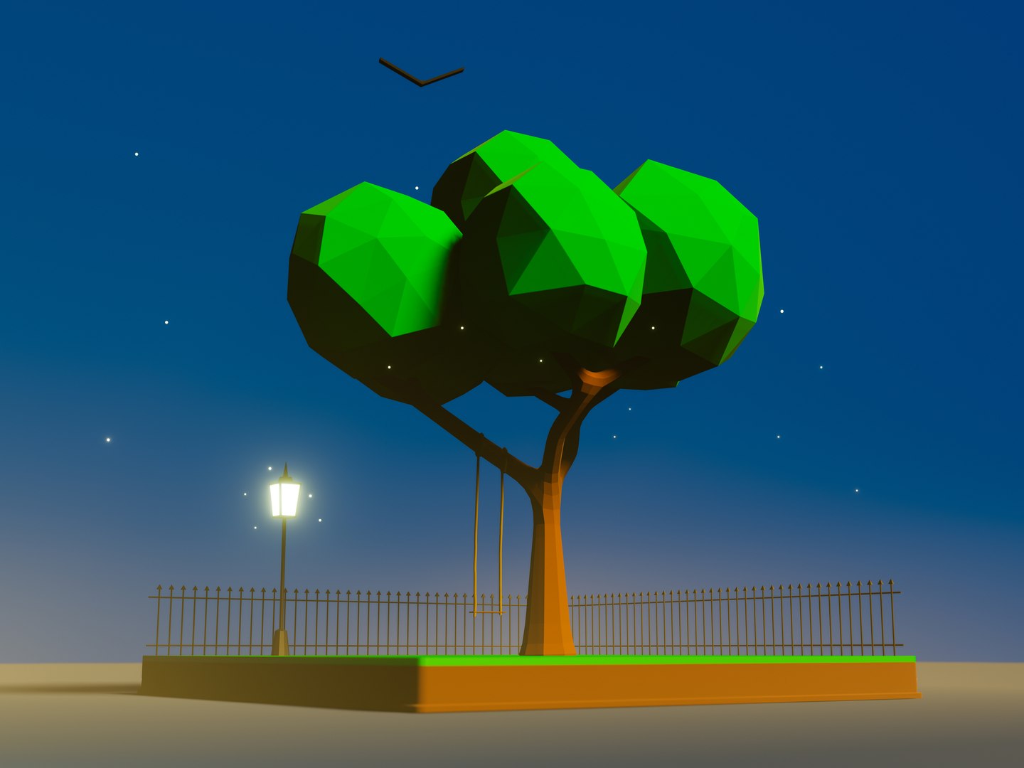 Low Poly Park Scene 3D Model - TurboSquid 1805987