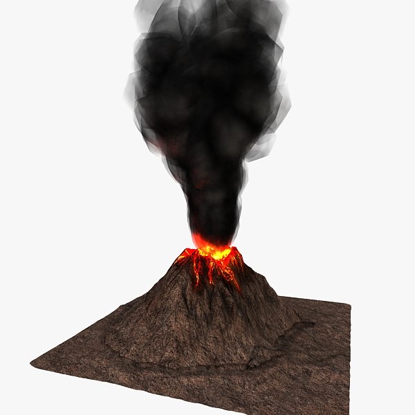 3d volcano island model