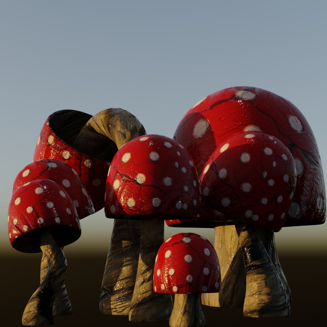 3D GiantMushrooms Dreamcore Style Model - TurboSquid 1924748