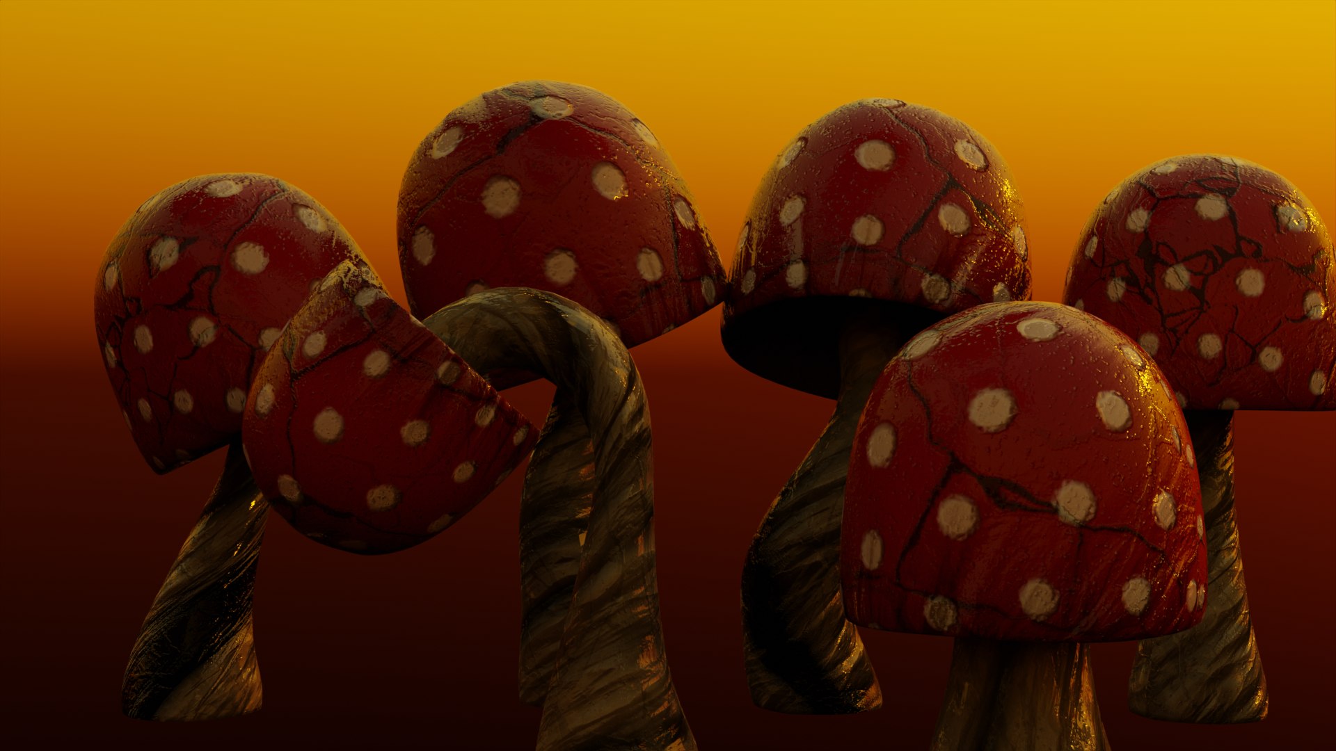 3D GiantMushrooms Dreamcore Style Model - TurboSquid 1924748