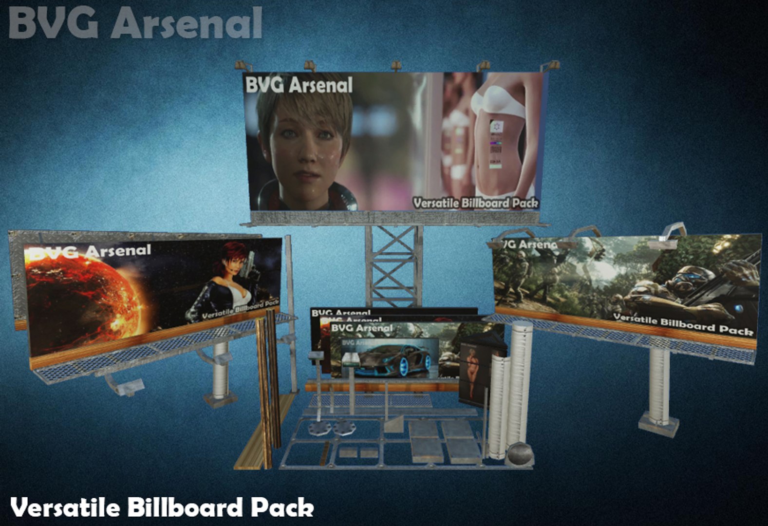 3d Versatile Billboard Pack Model