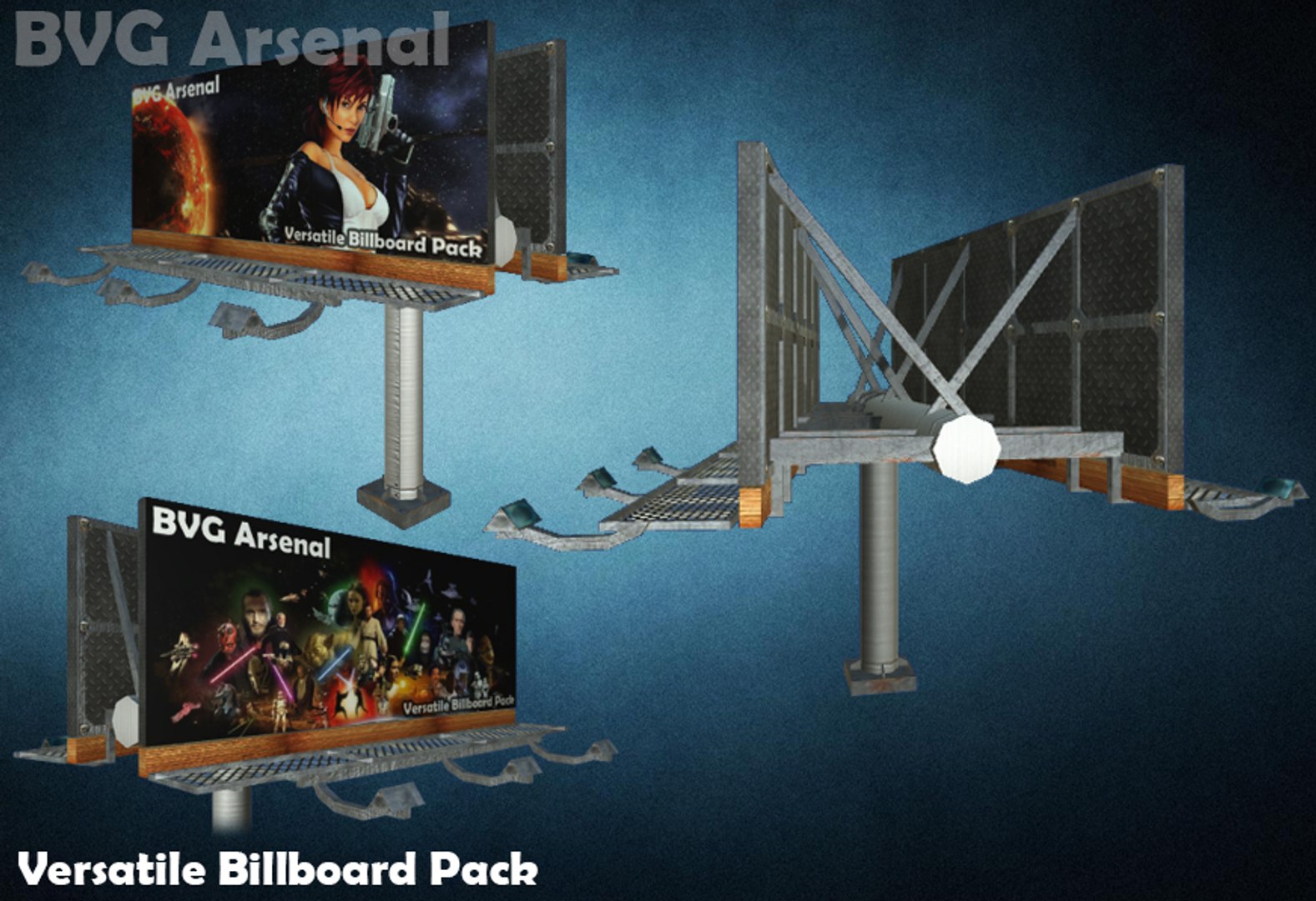 3d Versatile Billboard Pack Model