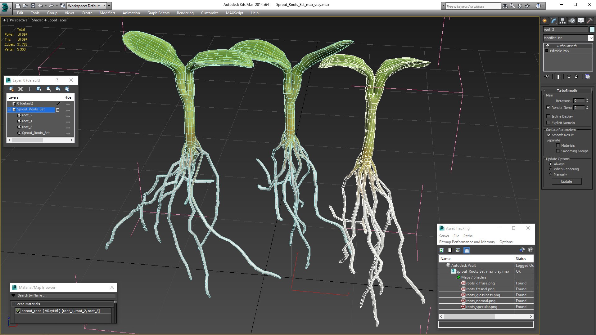 3D sprout roots set model - TurboSquid 1546455