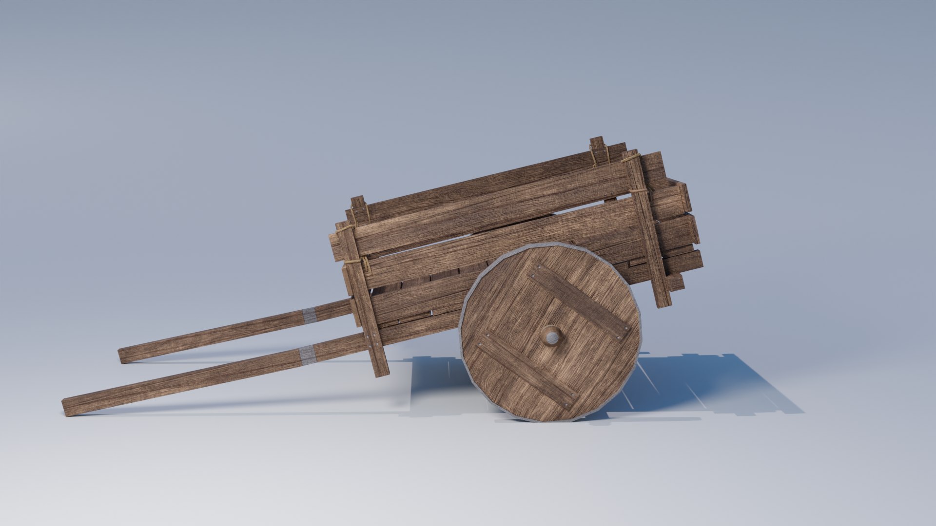 3D Medieval Hand Cart Model - TurboSquid 2241429
