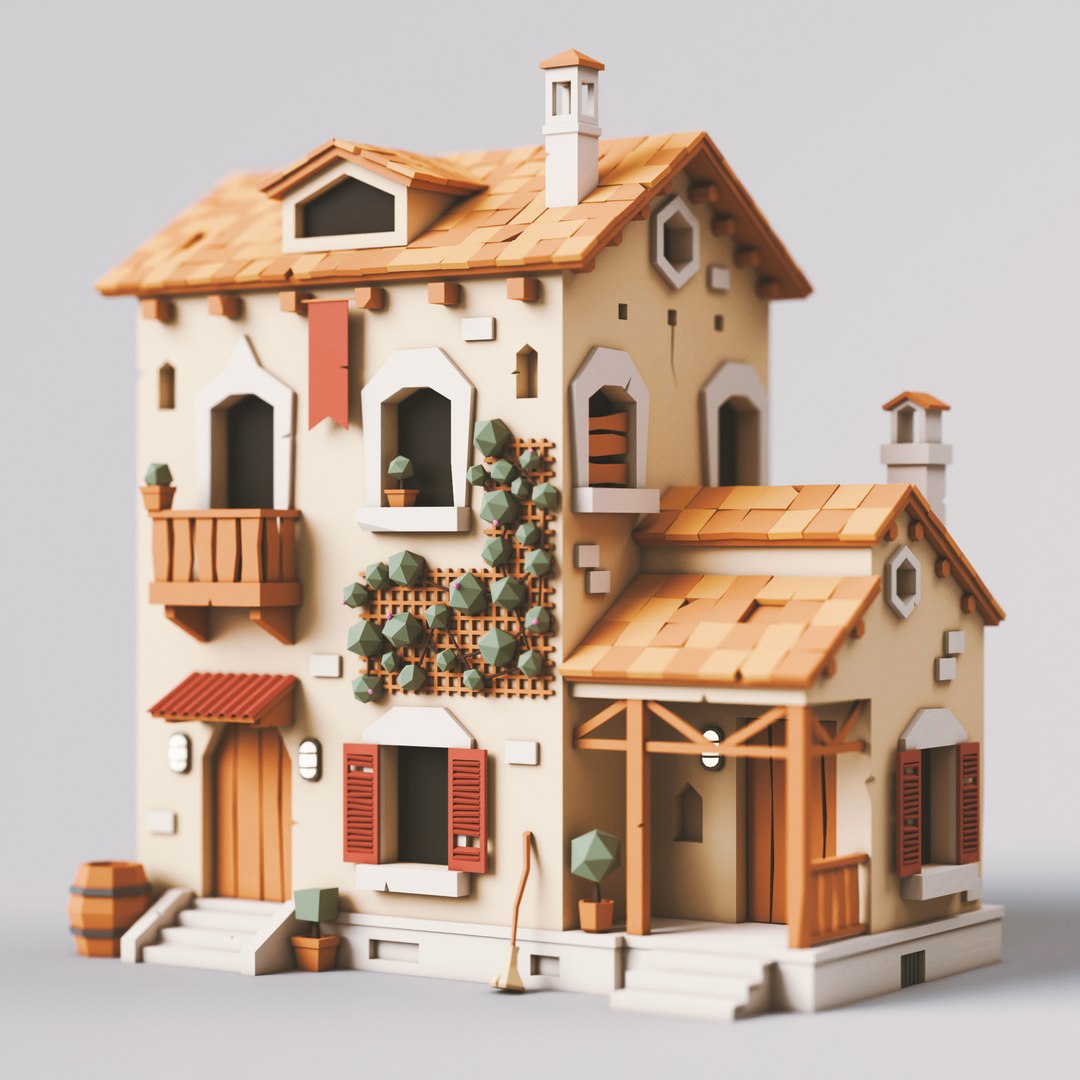 Low Poly House 04 3D Model - TurboSquid 2408241