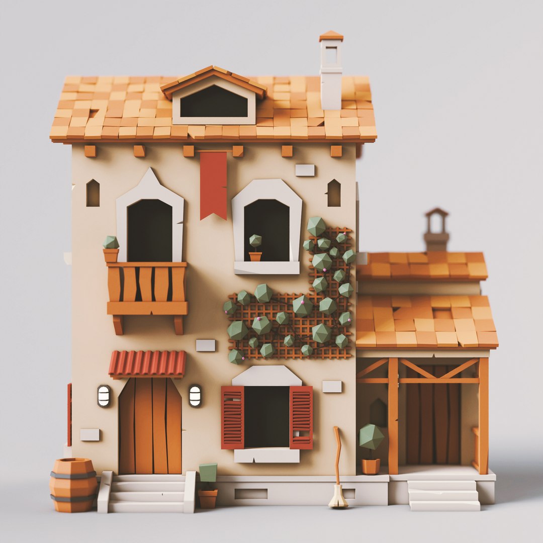 Low Poly House 04 3D Model - TurboSquid 2408241