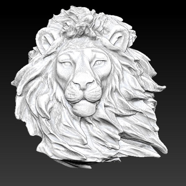 3d obj lion head