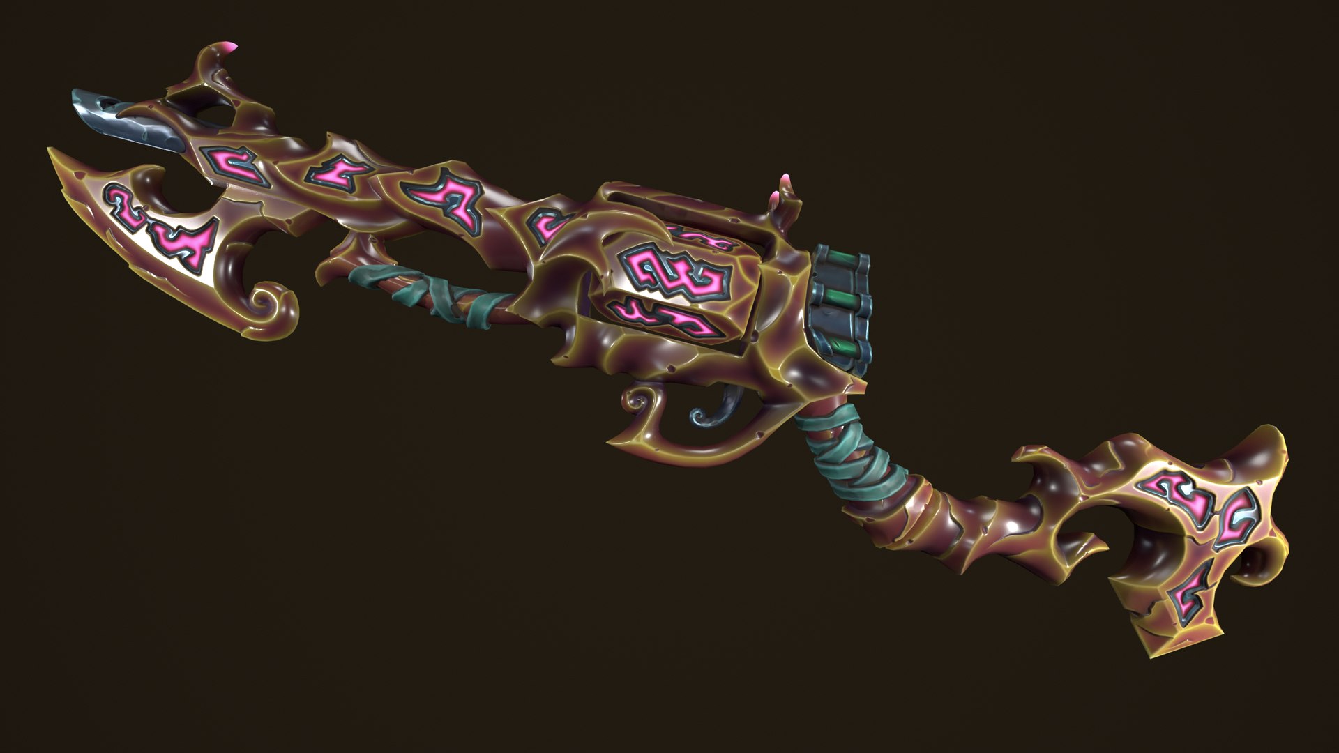 Modular Stylized Rune Ice Rifle Shotgun Revolver Axe Knife 3D Model ...