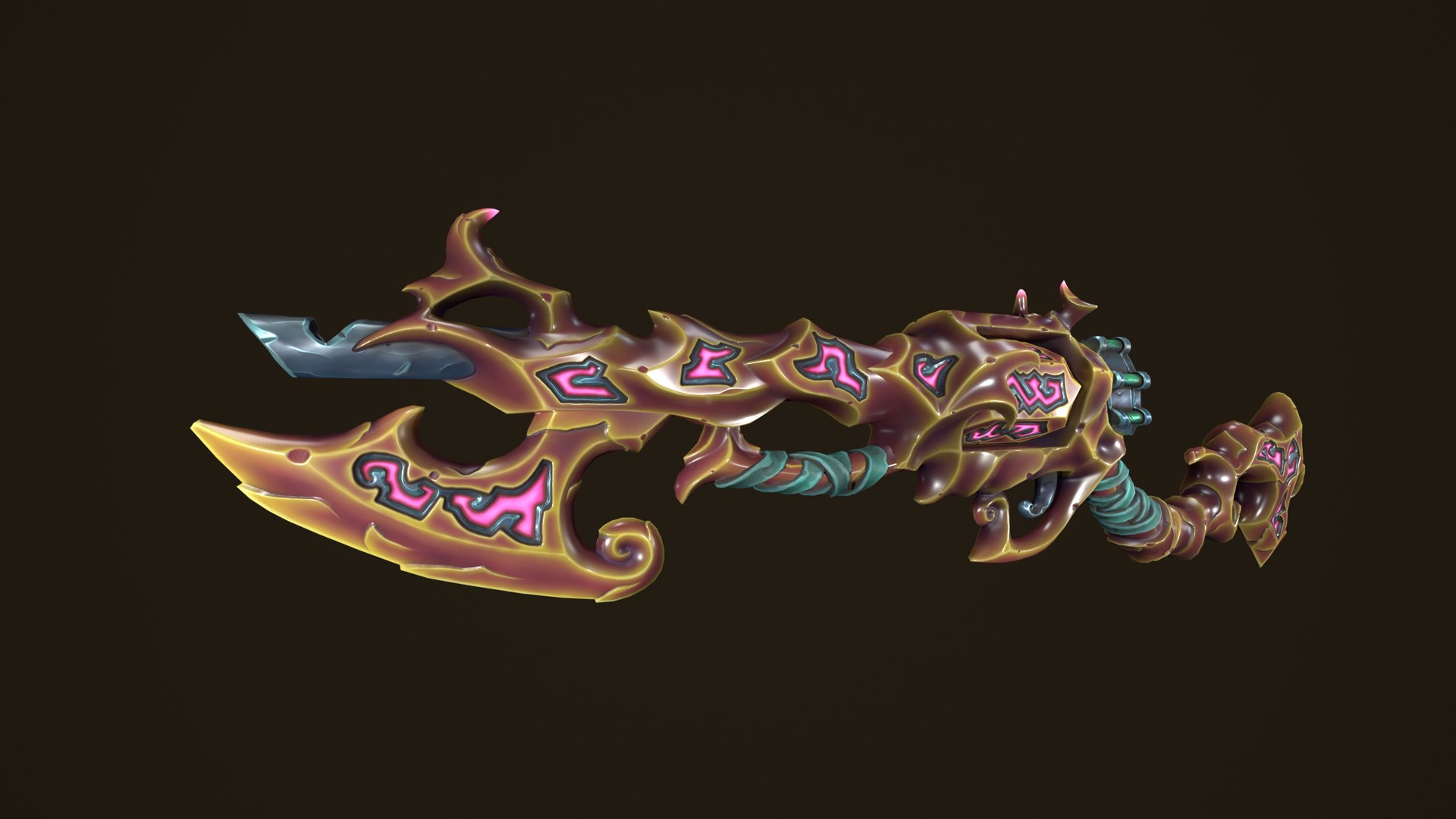 Modular Stylized Rune Ice Rifle Shotgun Revolver Axe Knife 3D Model ...