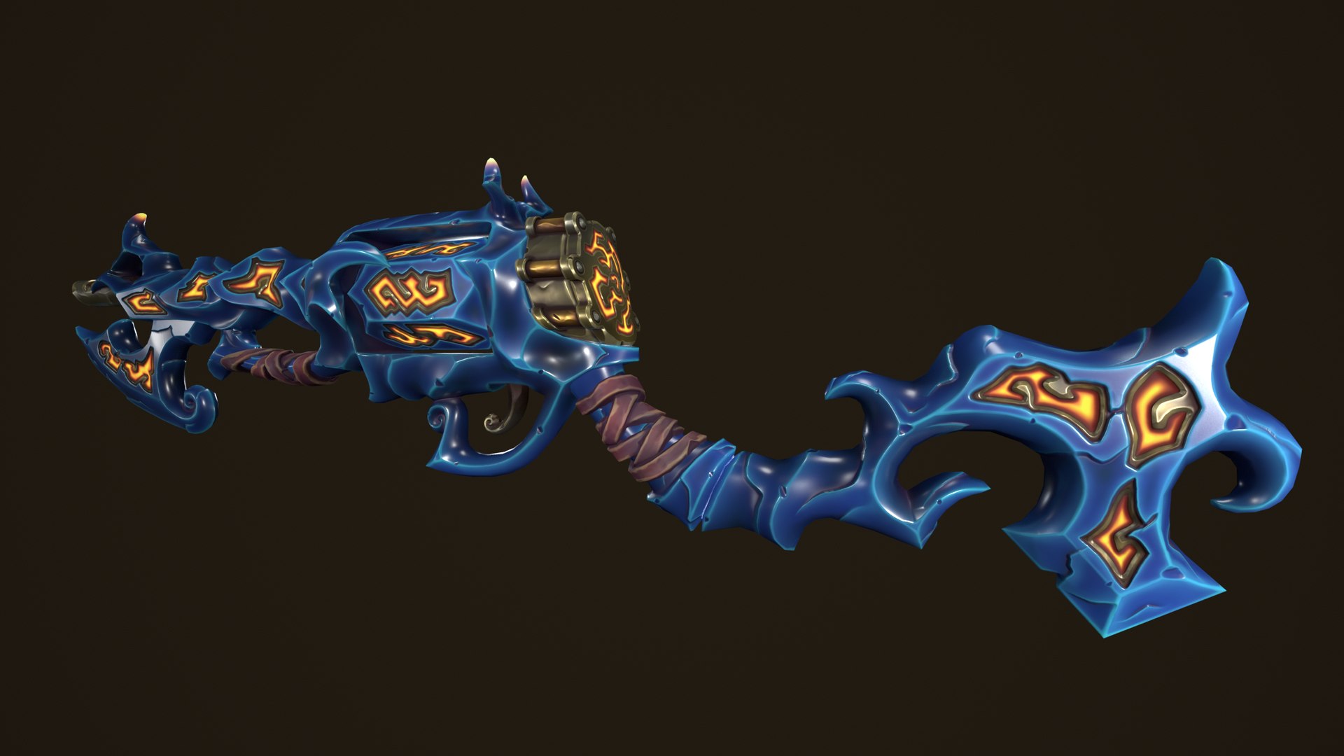 Modular Stylized Rune Ice Rifle Shotgun Revolver Axe Knife 3D Model ...