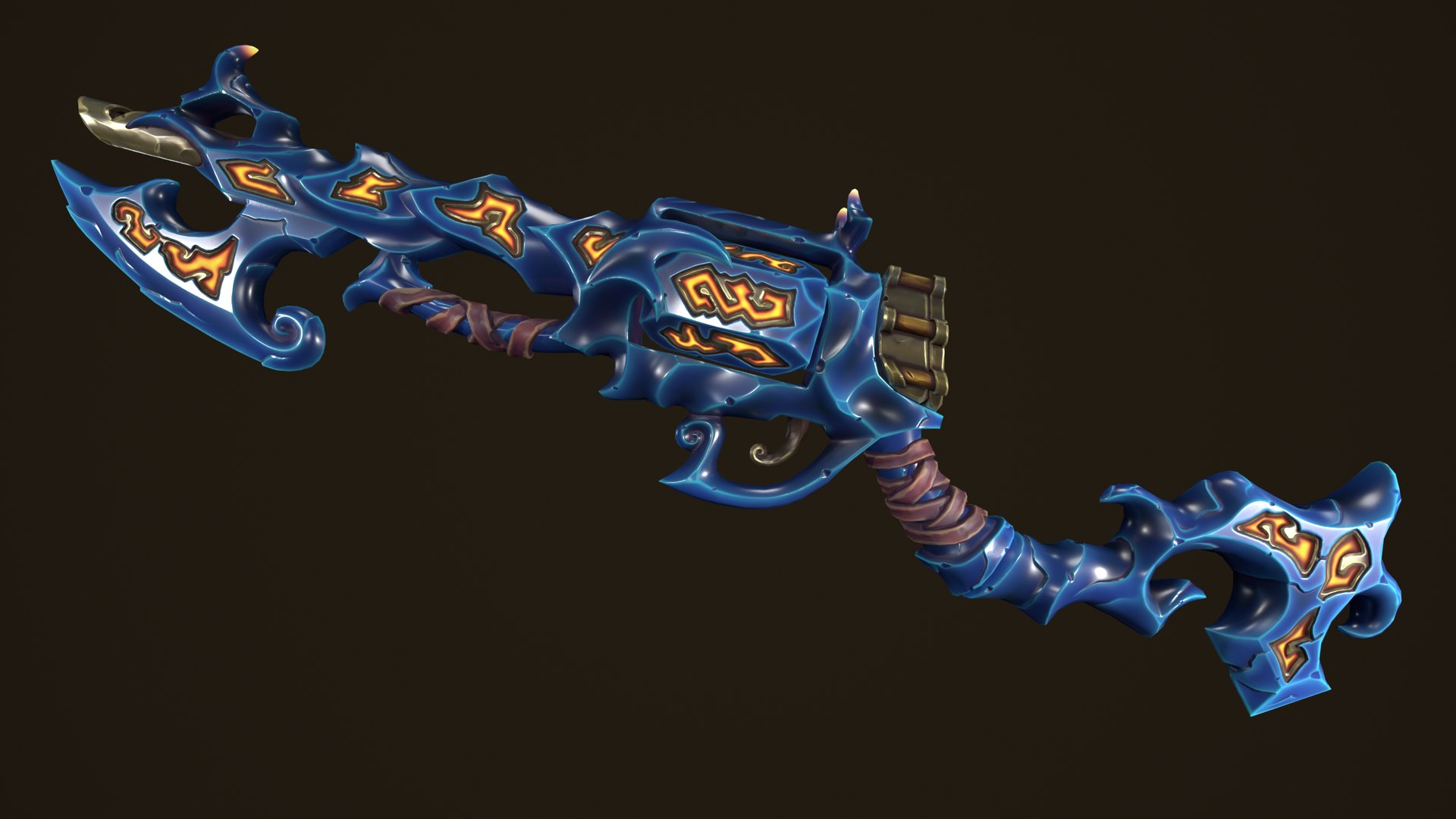 Modular Stylized Rune Ice Rifle Shotgun Revolver Axe Knife 3D Model ...