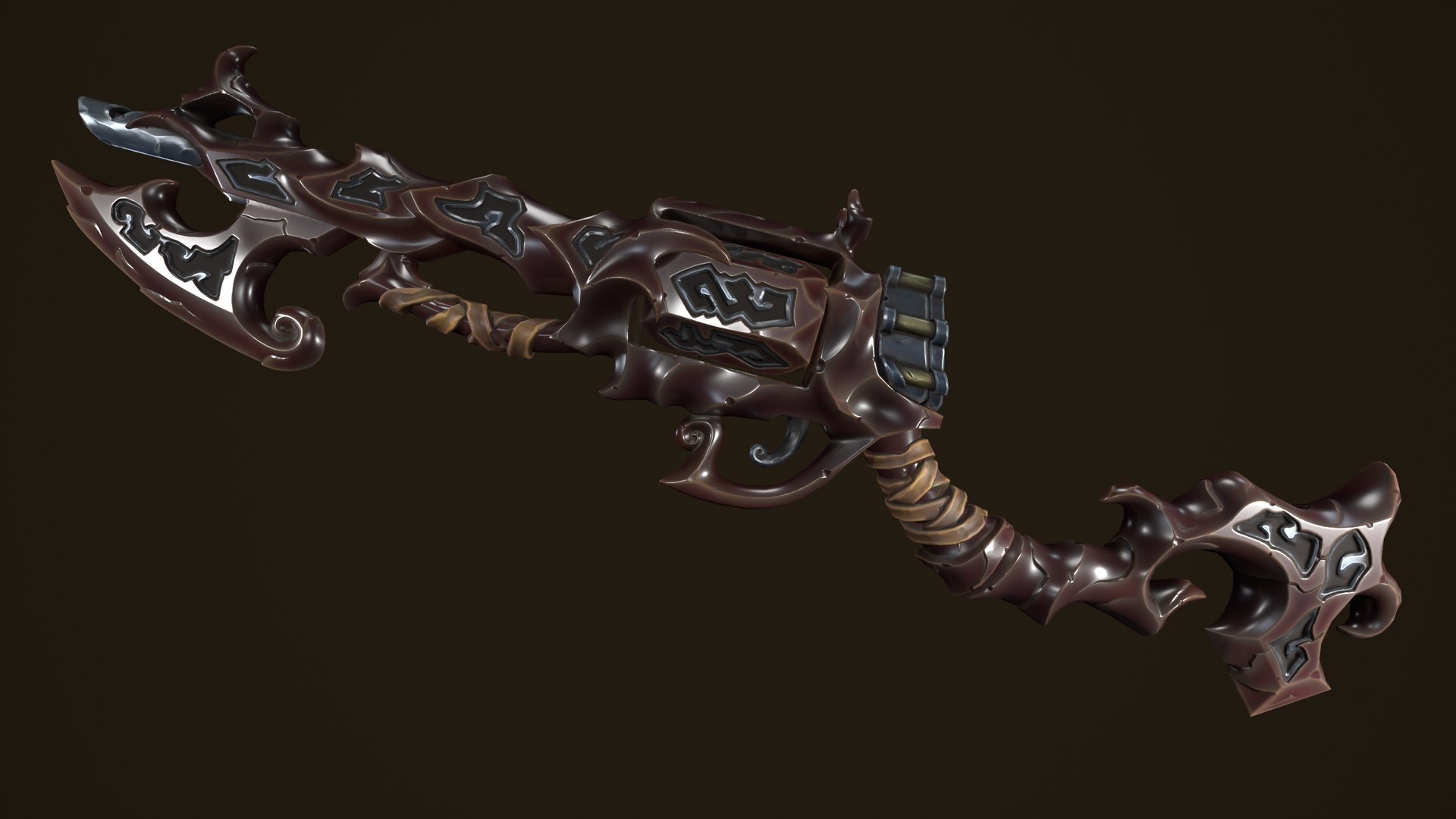 Modular Stylized Rune Ice Rifle Shotgun Revolver Axe Knife 3D Model ...