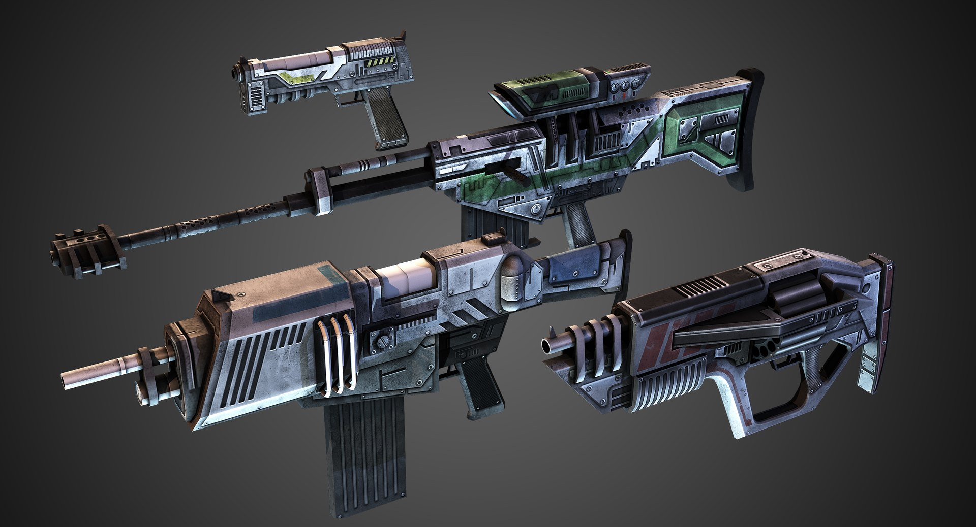 3d Model Ready Fps Weapon Rifle