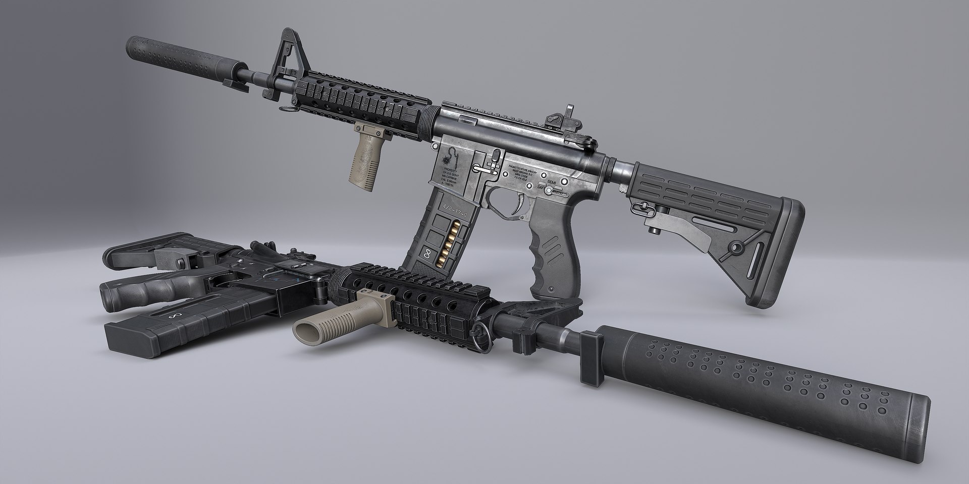 M4A1 3D Model - TurboSquid 2085747