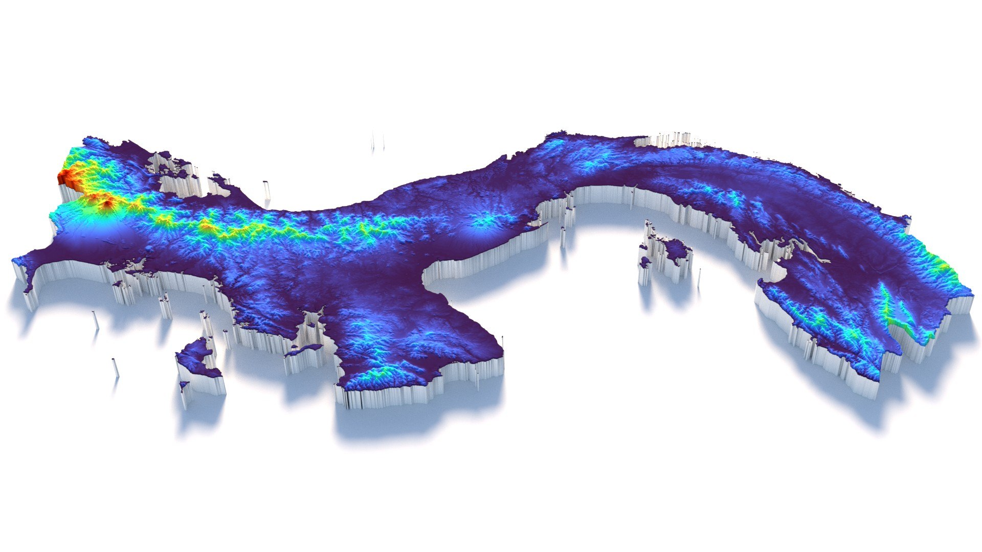3D Panama Terrain Map - TurboSquid 2336570