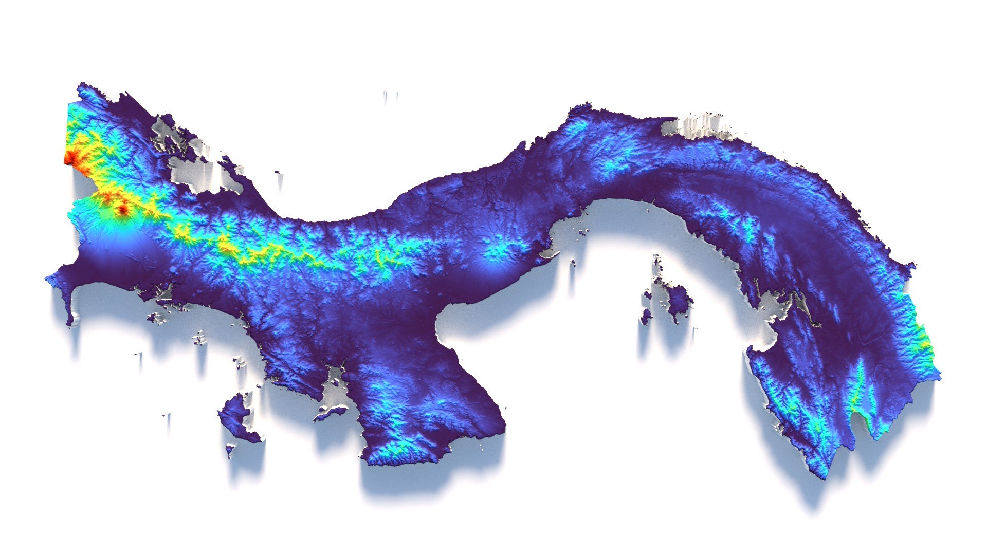 3D Panama Terrain Map - TurboSquid 2336570