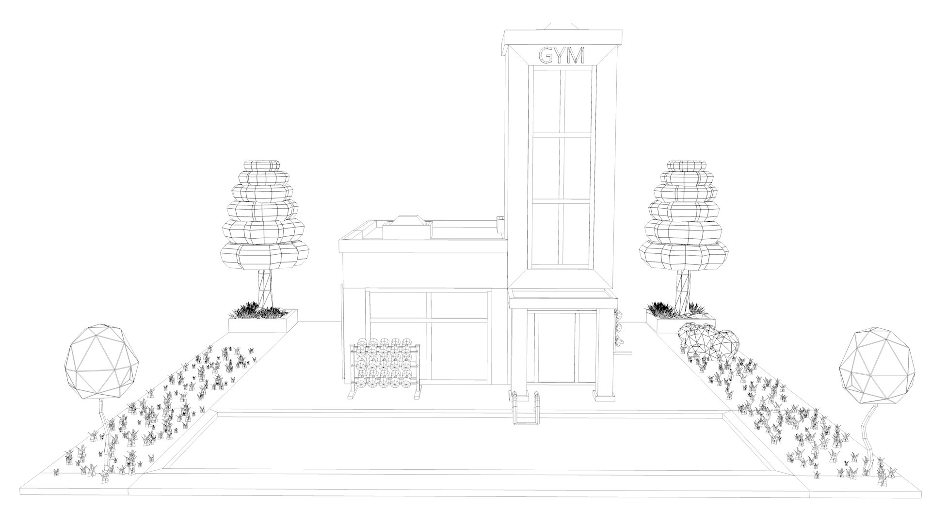 Low Poly Gym Building Cartoon Style 3D Model 3D Model - TurboSquid 2281860