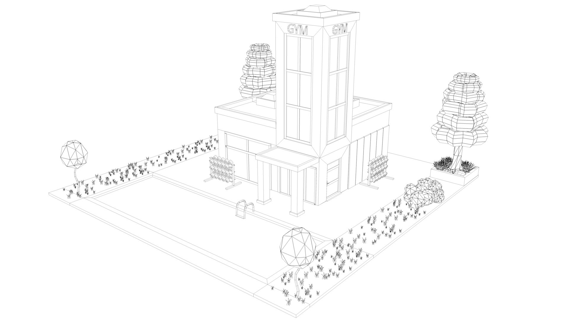 Low Poly Gym Building Cartoon Style 3D Model 3D Model - TurboSquid 2281860